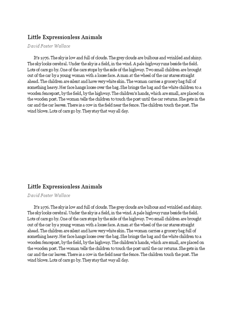 Little Expressionless Animals | PDF