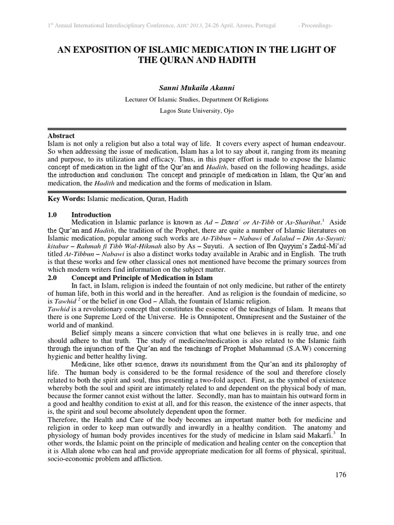 Islamic Medication in Quran and Hadith | PDF | Self-Improvement | Wellness