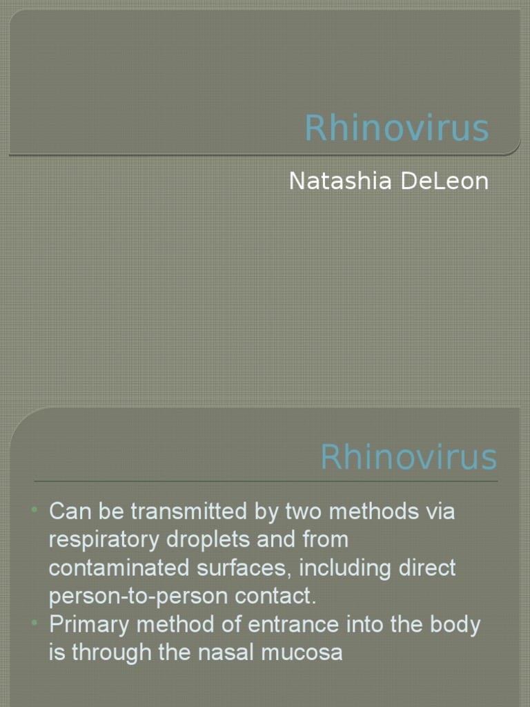 Understanding Rhinovirus Transmission and Effects | PDF | Self ...