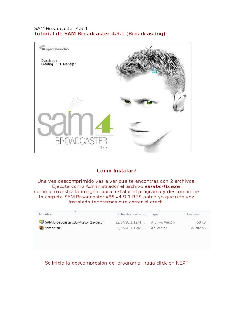 Tutorial SAM Broadcaster 4.9.1 | PDF | Software utilitario | Archivo de computadora