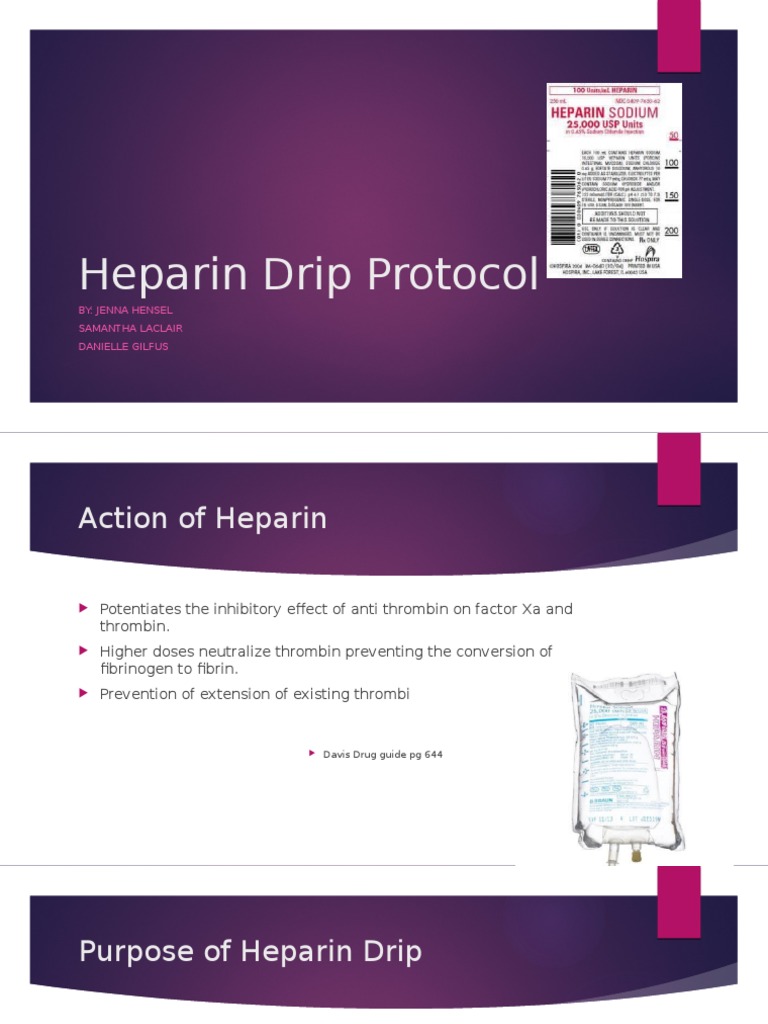 Heparin Drip Protocol | PDF | Thrombosis | Intravenous Therapy