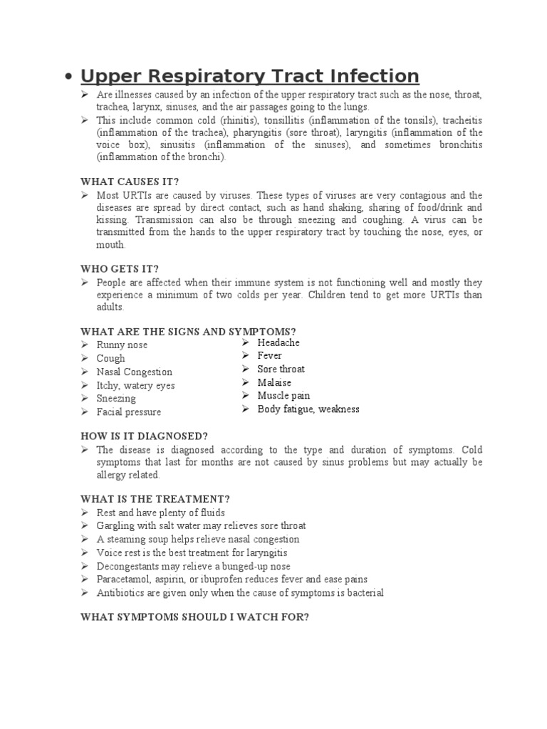 Upper Respiratory Tract Infection (Urti) | PDF | Common Cold | Pulmonology