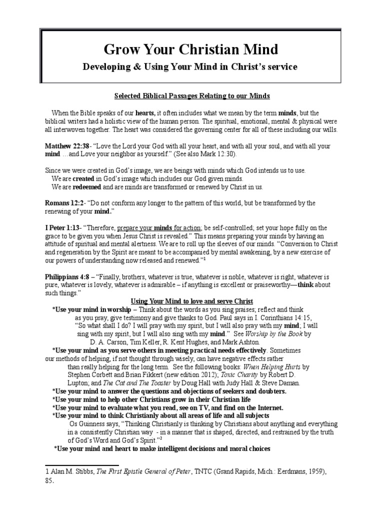Grow Your Christian Mind | PDF | Exegesis | Bible