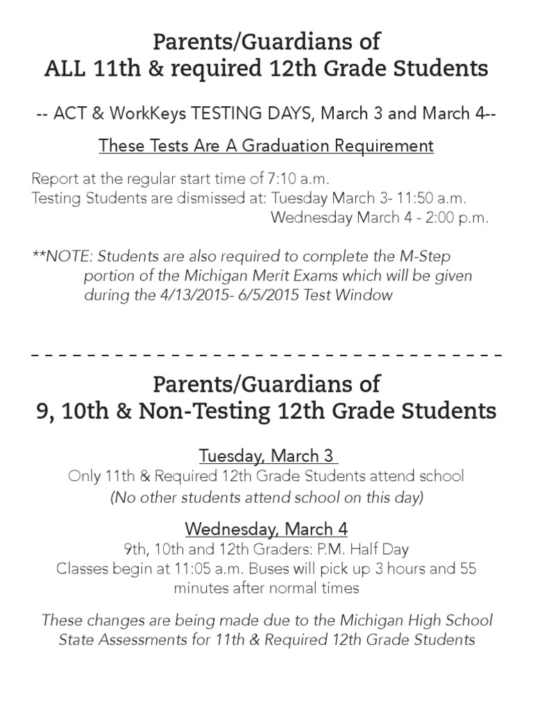 ACT & WorkKeys Testing Info | PDF