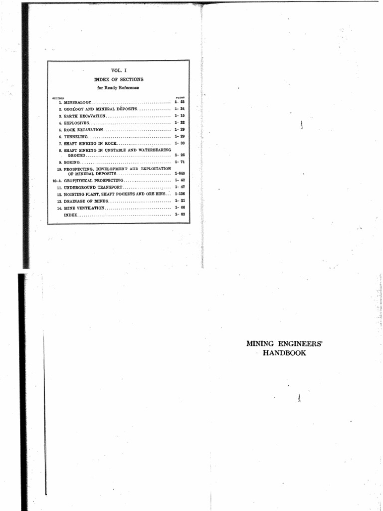 Mining Engineers Handbook - Peele | PDF
