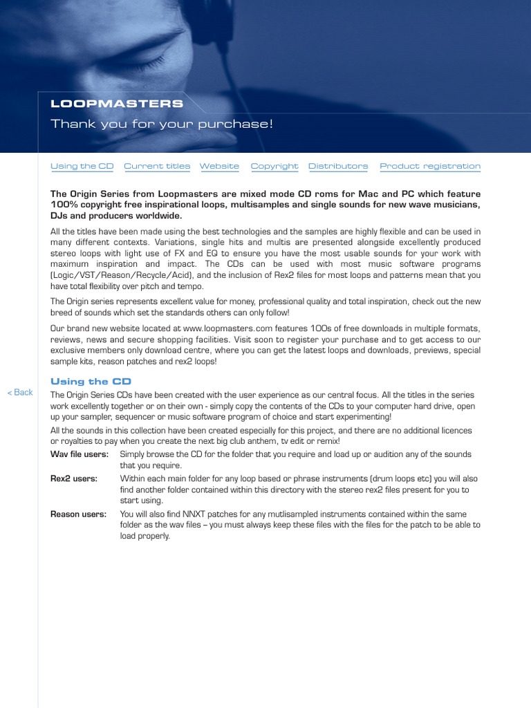 Thank You For Your Purchase!: Loopmasters | PDF | Drum Kit | Synthesizer