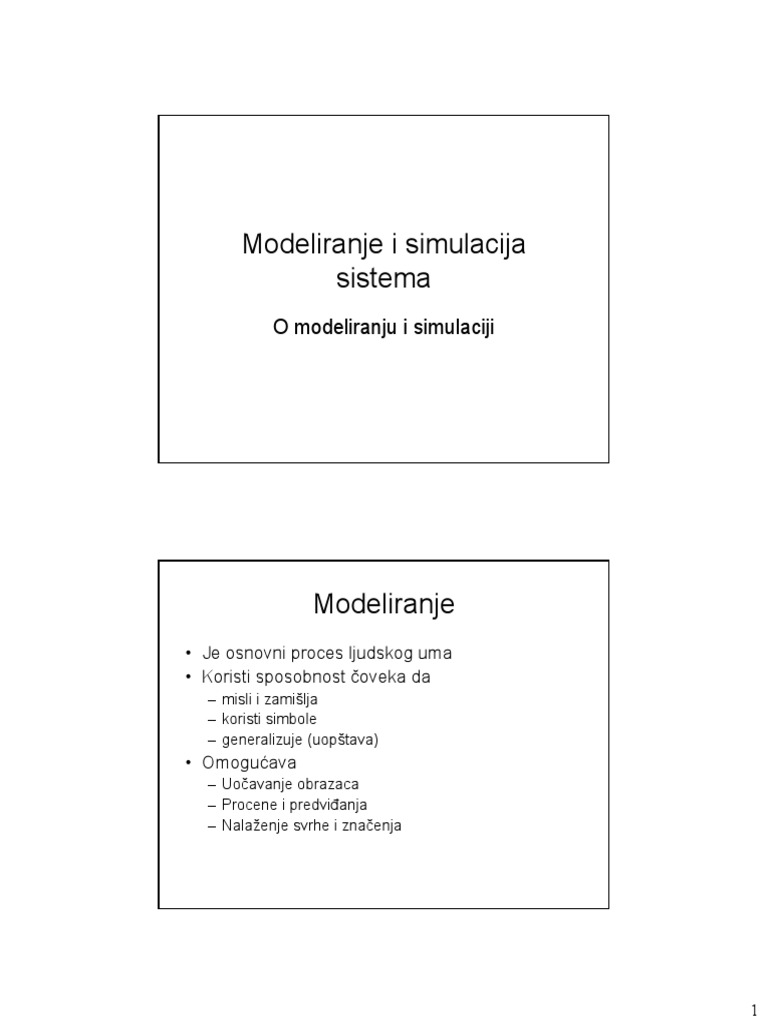 Modeliranje I Simulacija Sistema - Teorija 2 | PDF