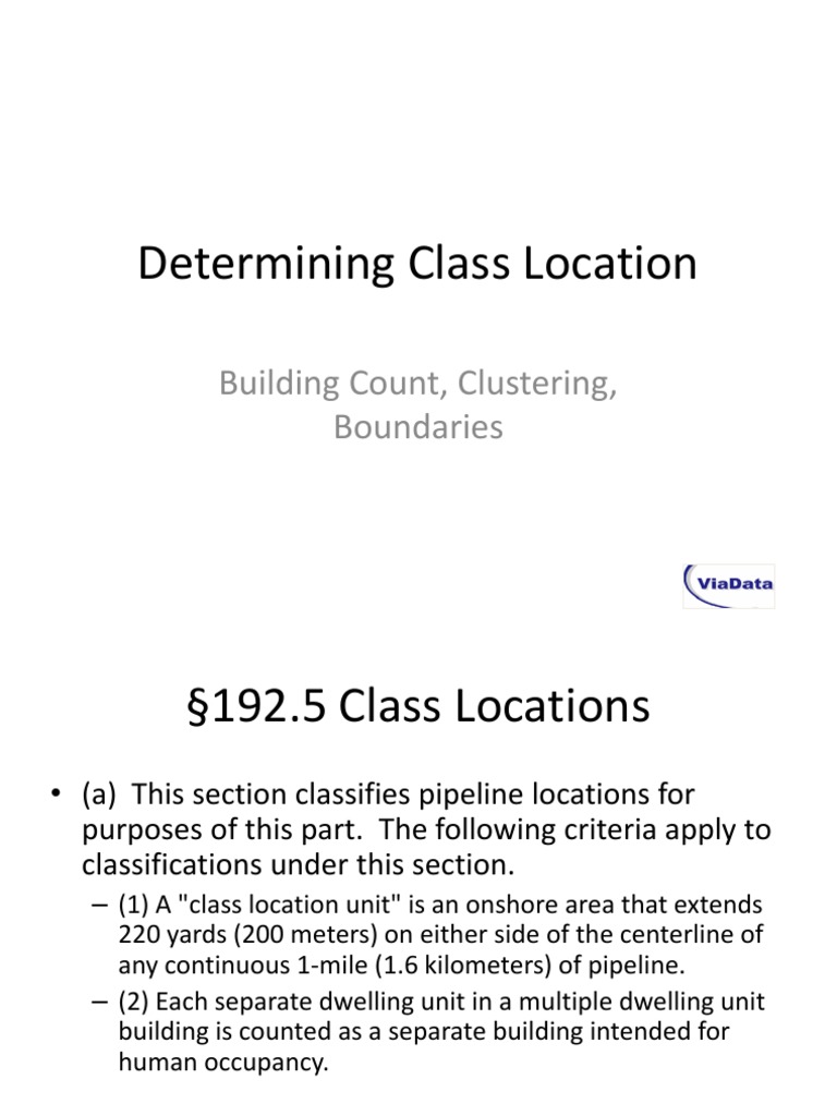 Class Location Pipeline Guidelines | PDF | Trail | Motel