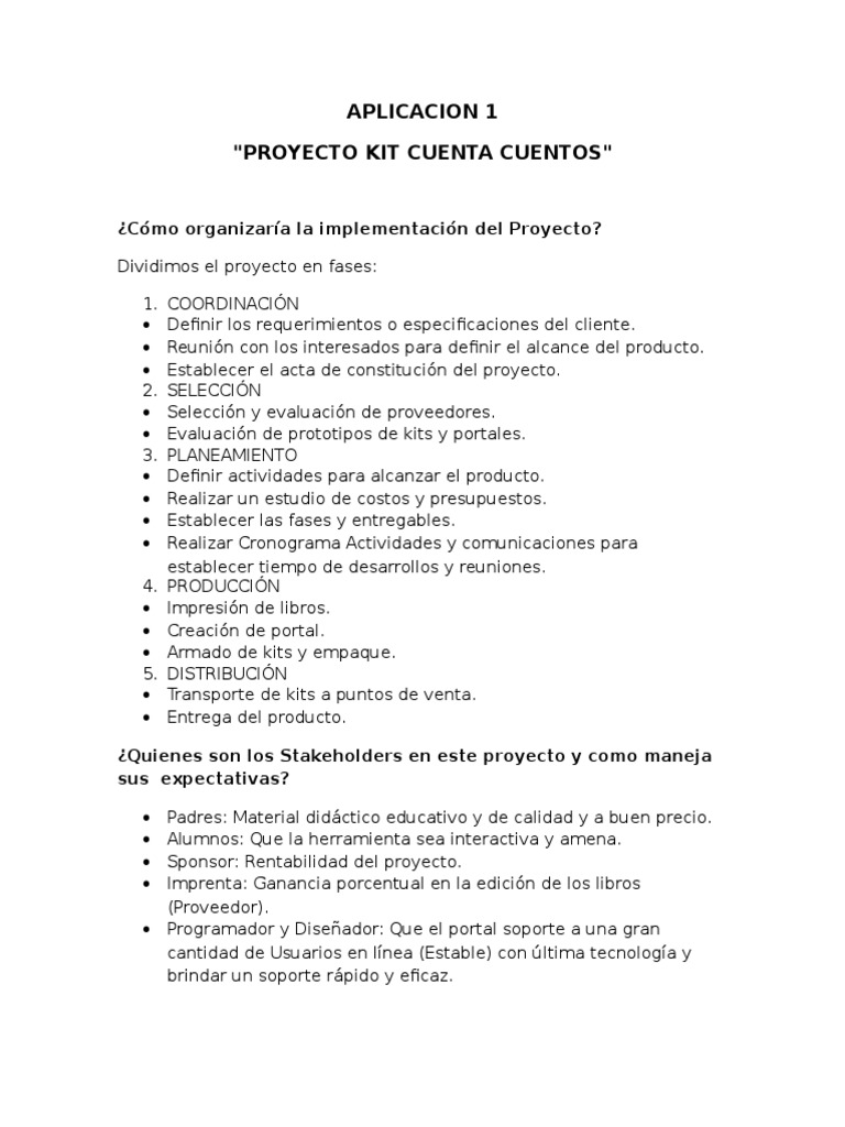 Ejemplo Practico de Proyecto | Descargar gratis PDF | Presupuesto ...