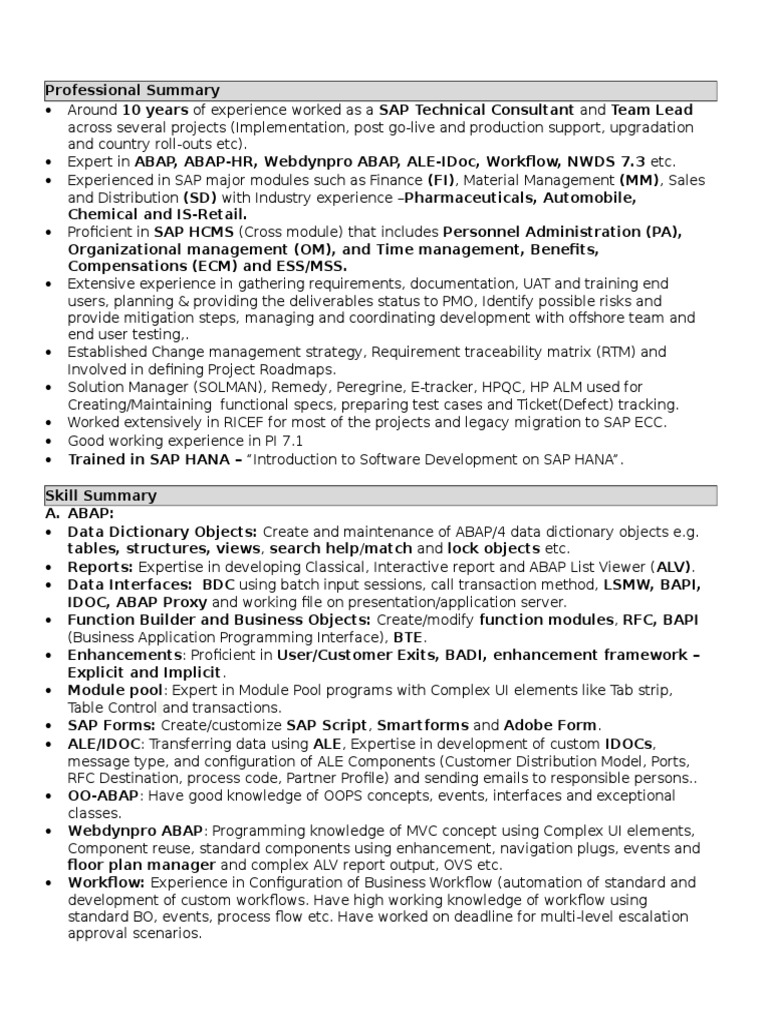 Abap Architect Pdf Specification Technical Standard Sap Se 3370
