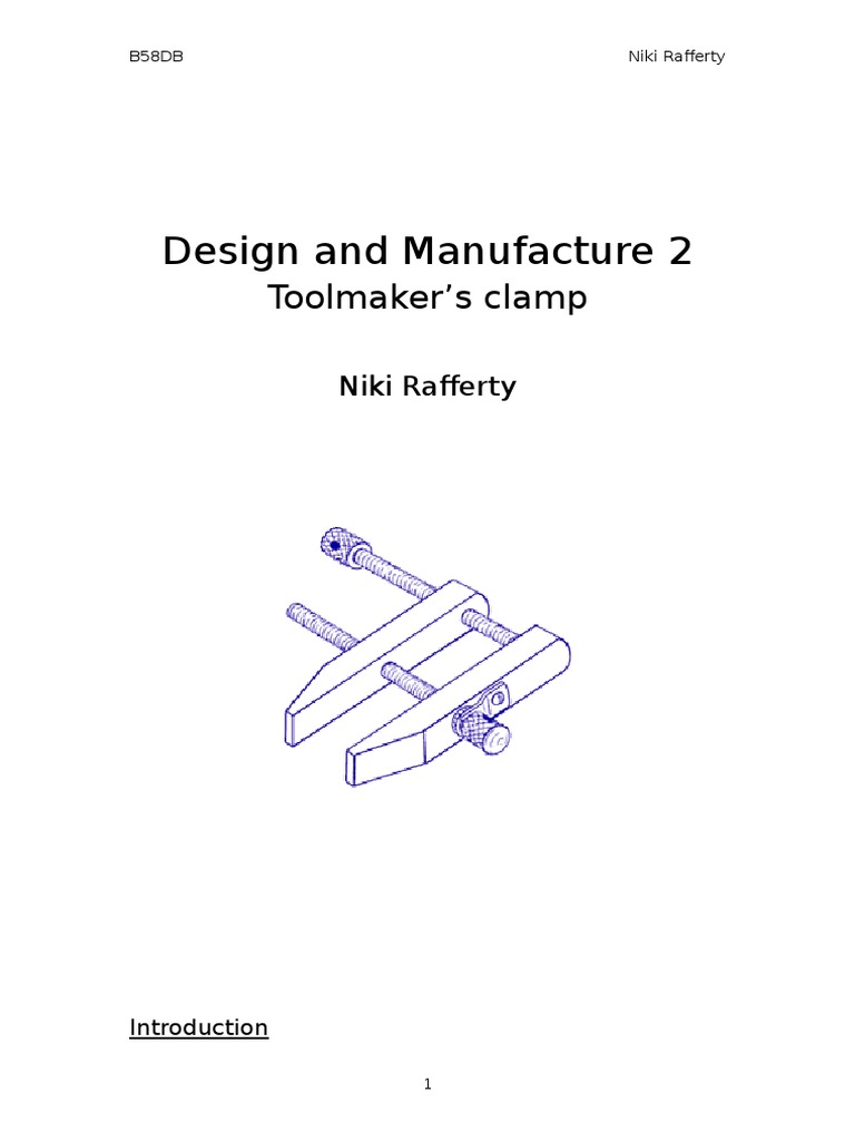 Design and Manufacture Toolmaker's Clamp | PDF