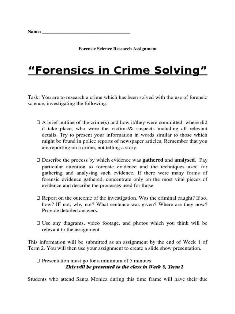 Famous Crimes Assignment 2015 | PDF | Social Science