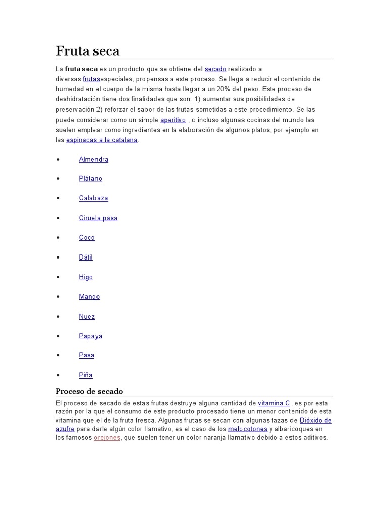 Fruta Seca | PDF
