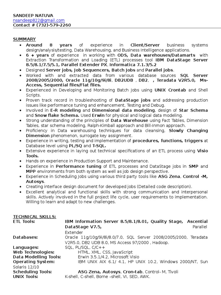 ETL Developer | PDF | Oracle Database | Ibm Db2
