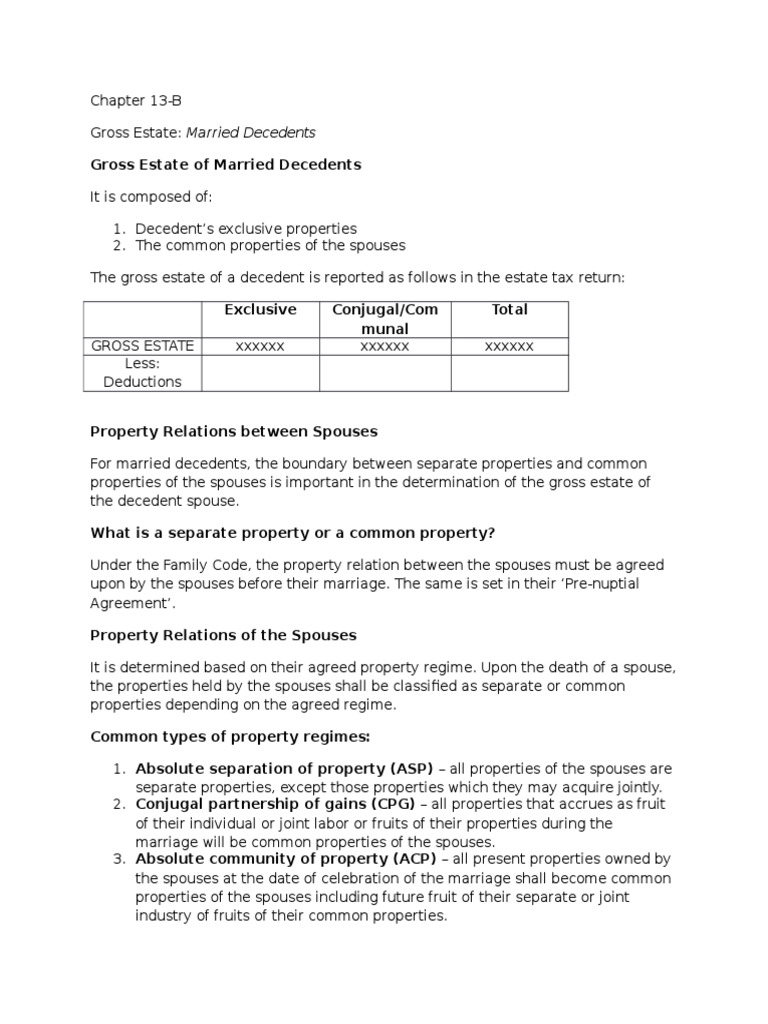 Chapter 13B Transfer Tax | PDF | Community Property | Estate Tax In The ...