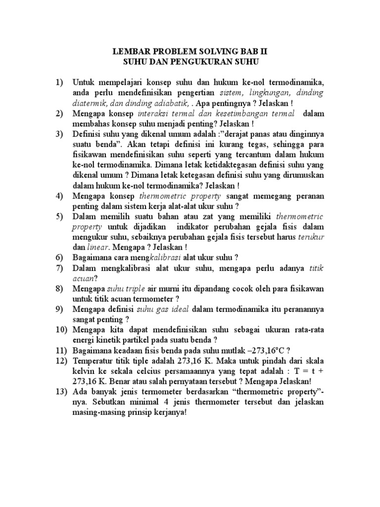 2.lembar Problem Solving Bab II | PDF | Metode & Bahan Ajar | Sains & Matematika