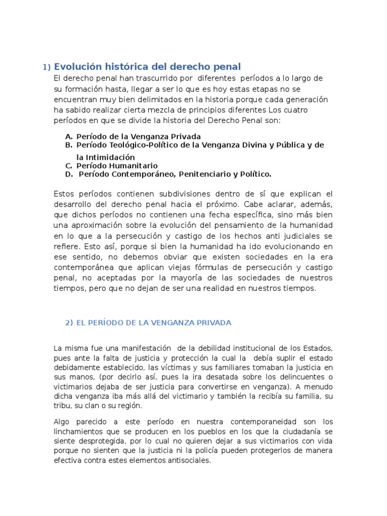 Evolución Histórica Del Derecho Penal Leoncio Ramos | PDF | Derecho ...