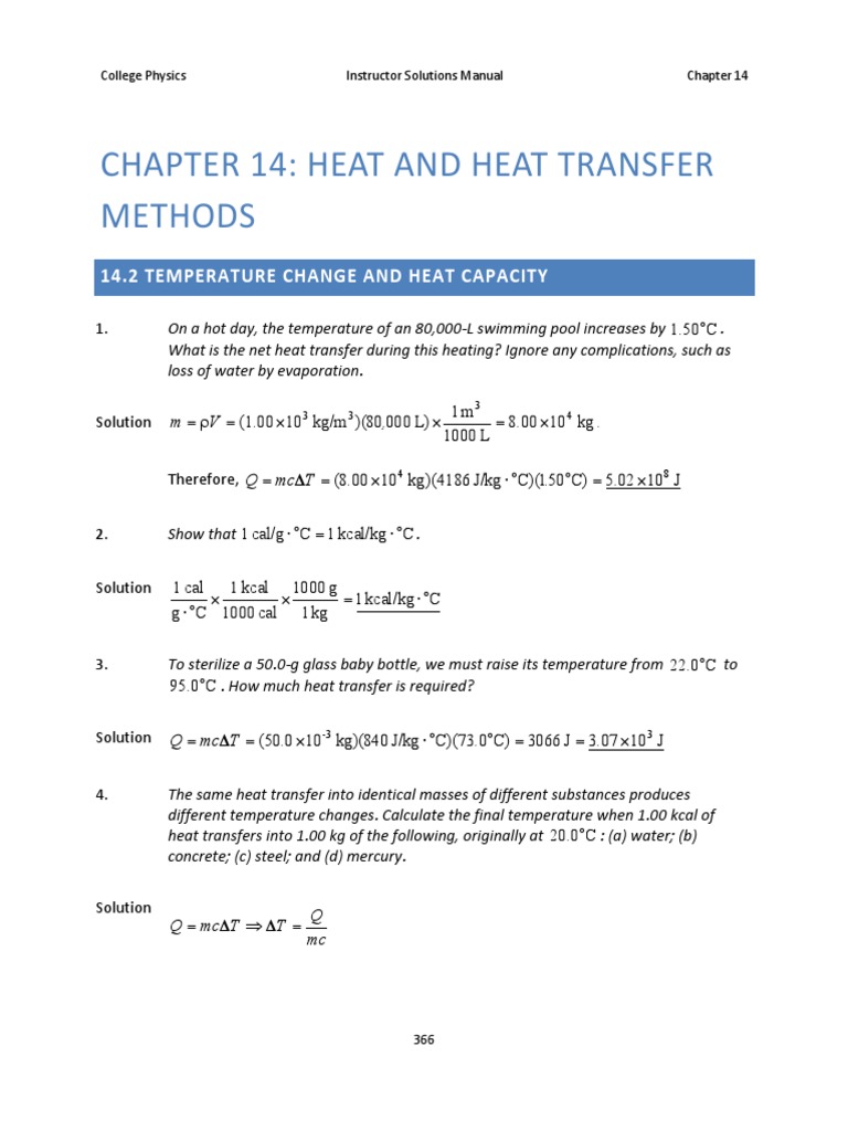 Heat Transfer and Temperature Change | PDF | Calorie | Breathing