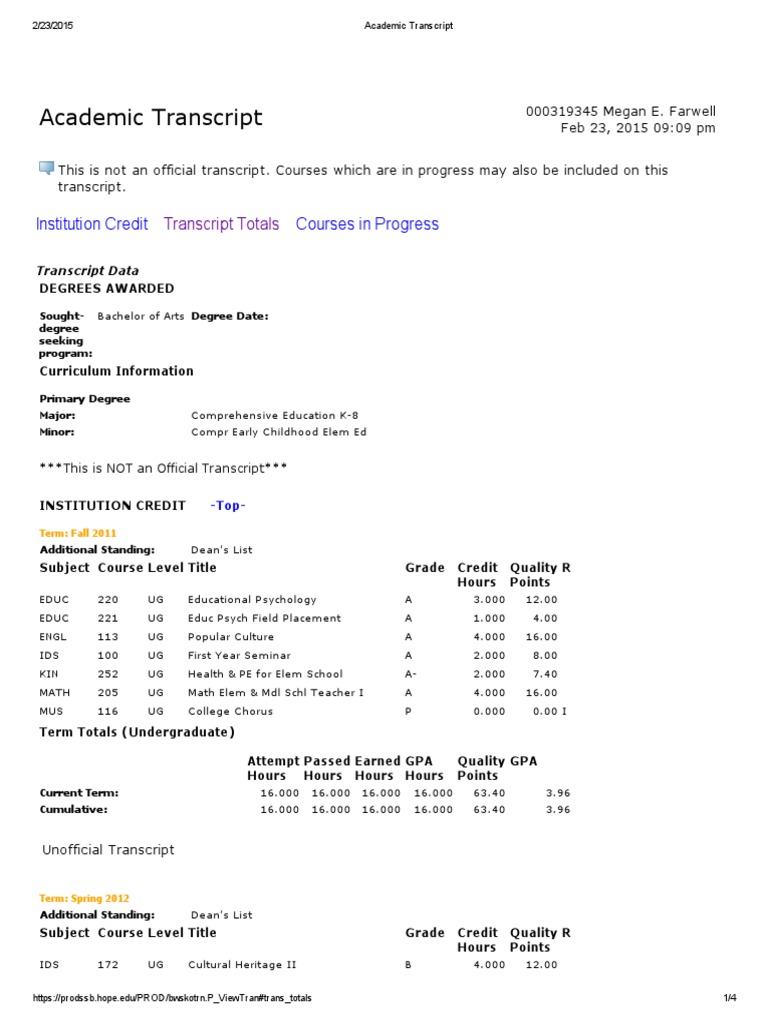 Academic Transcript | Download Free PDF | Grading (Education) | Inquiry