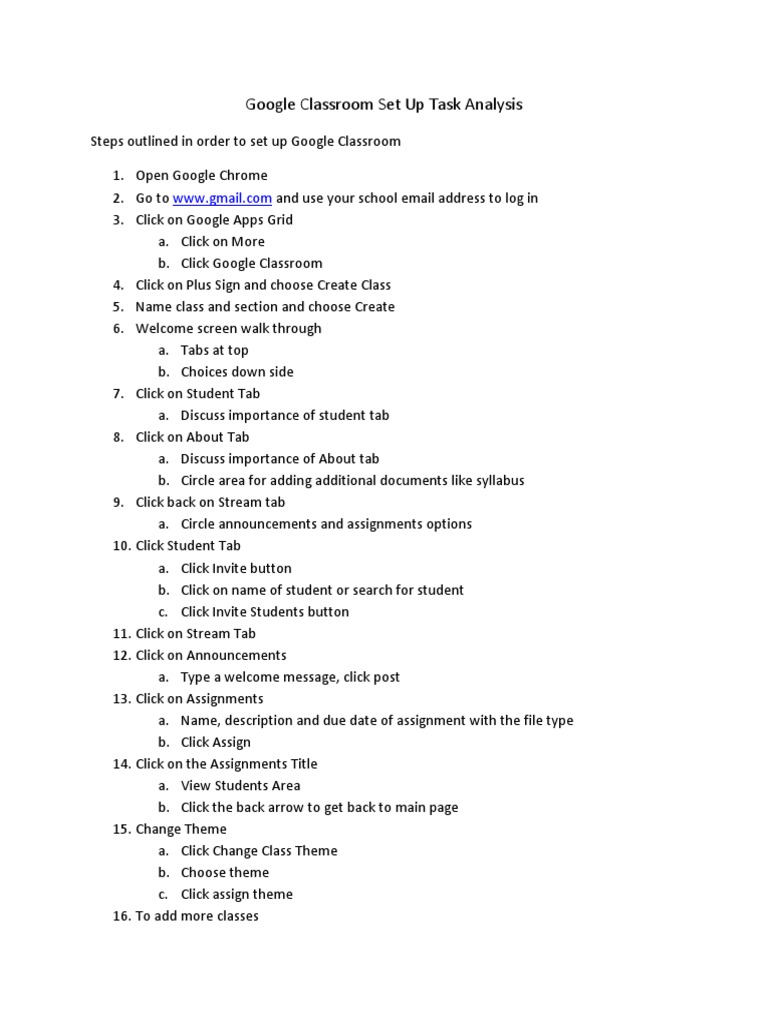 Google Classroom Setup Guide | PDF | Google | Gmail