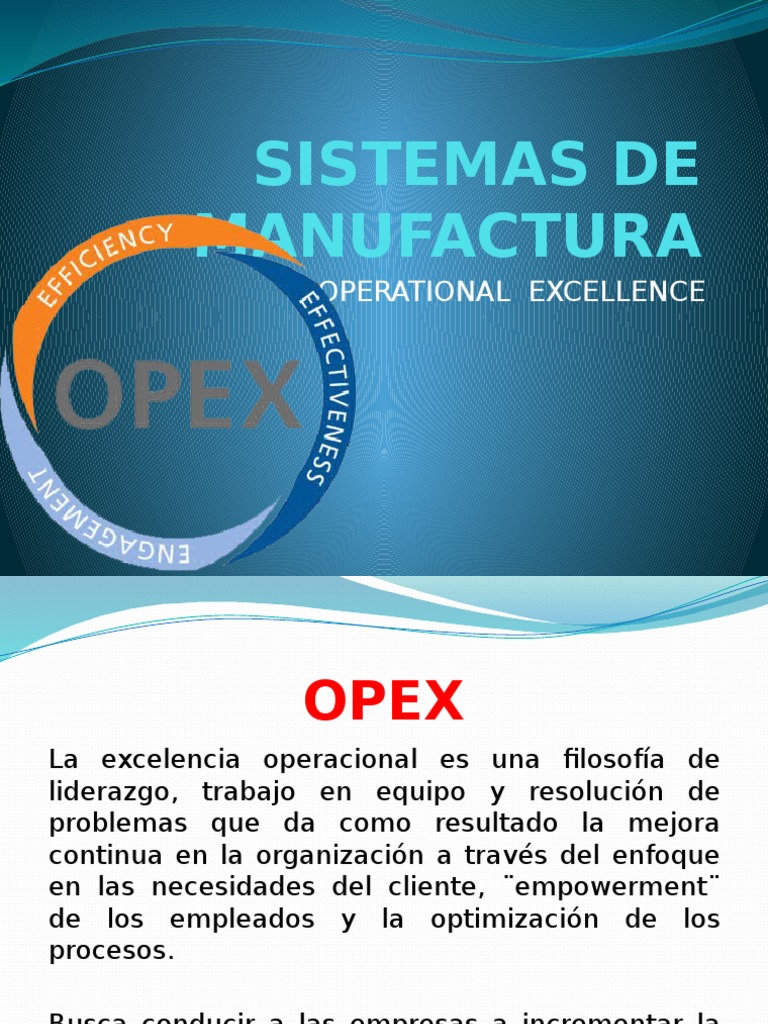 Excelencia Operacional en OPEX | PDF | Producción y fabricación | Economias