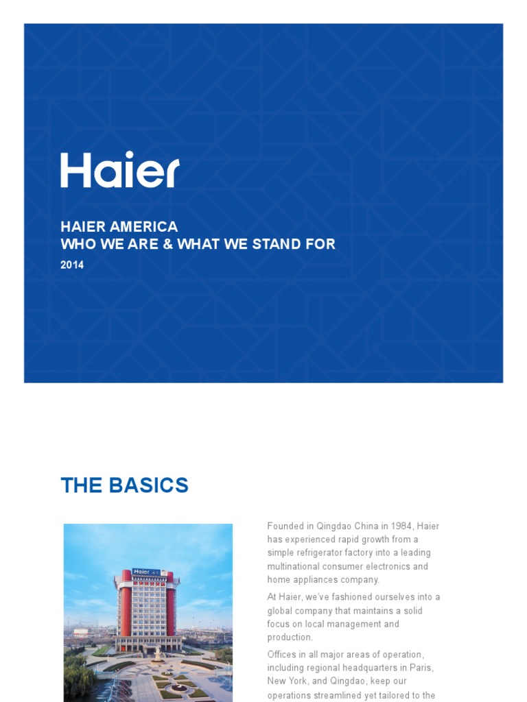 Haier America Overview | PDF | Brand | Business