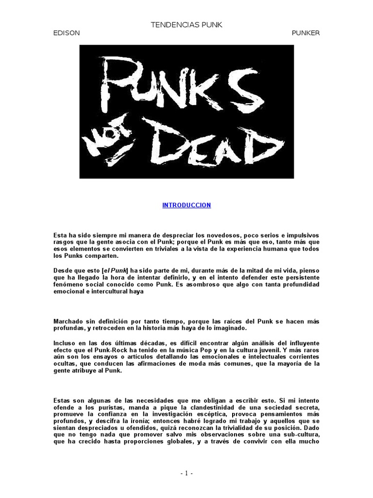 Tendencias Punk: La esencia del ideal punk | PDF | Punk rock | Cerebro