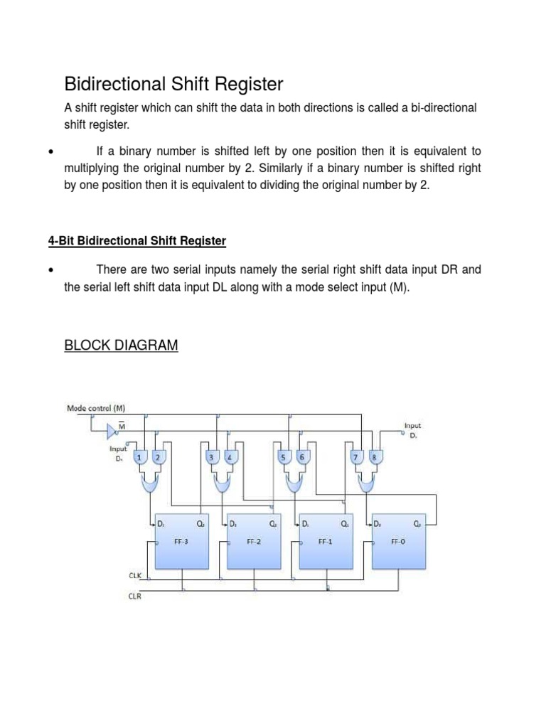 Bidirectional Shift Register | PDF | Science & Mathematics