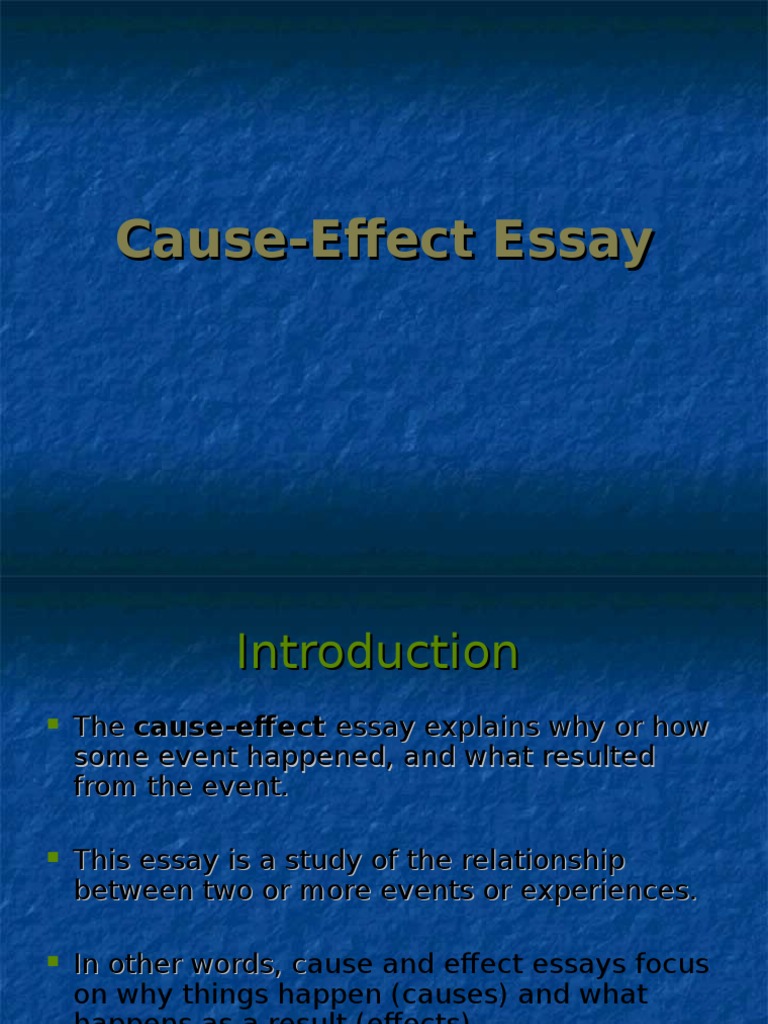 Cause and Effect Essay | PDF | Essays | Causality
