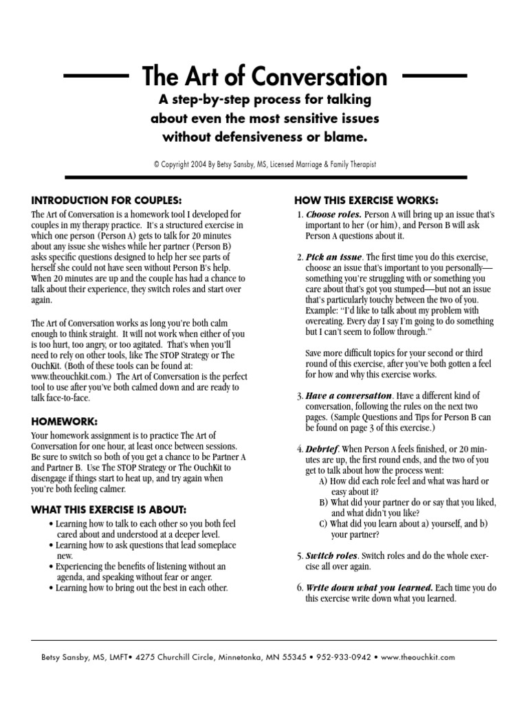 Art of Conversation PDF | PDF | Family Therapy | Cognitive Science