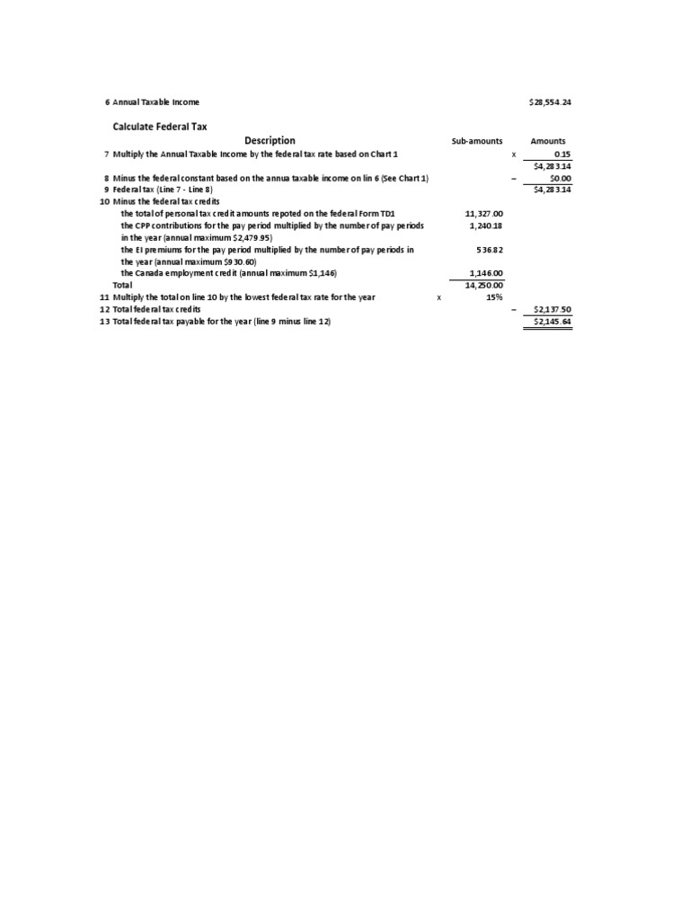 Federal Tax Calculation Guide | PDF
