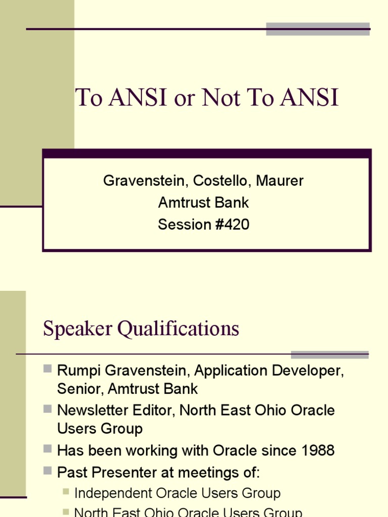 Ansi Join SQL | PDF | Computer Programming | Databases