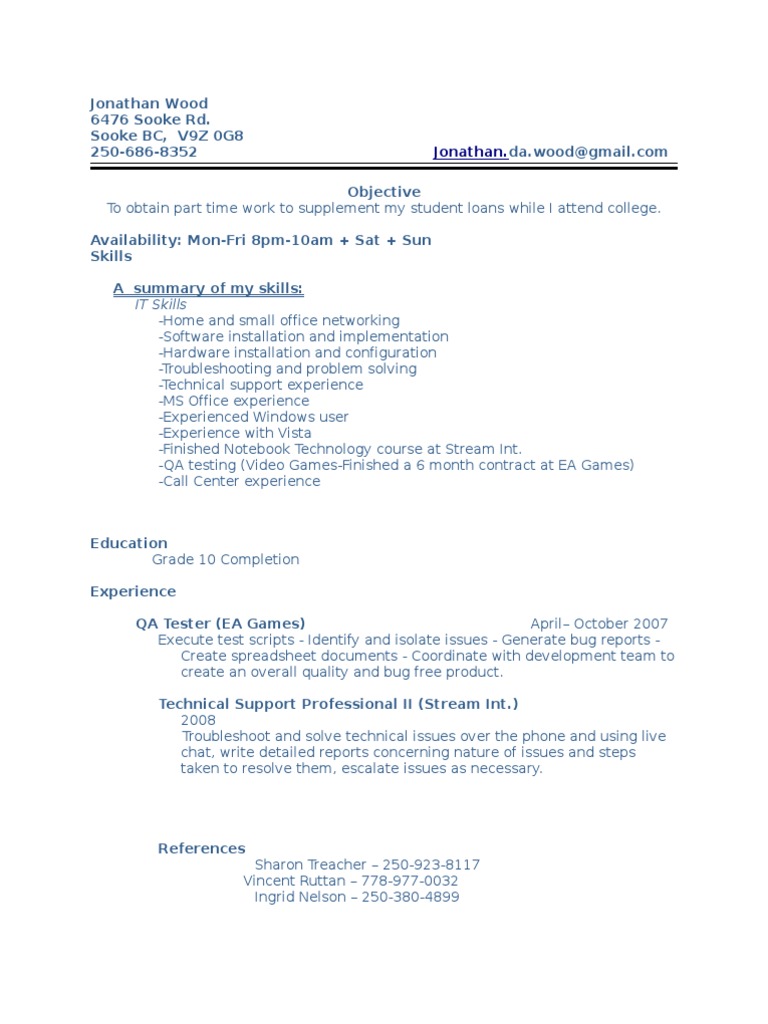 Jon Wood Resume | PDF