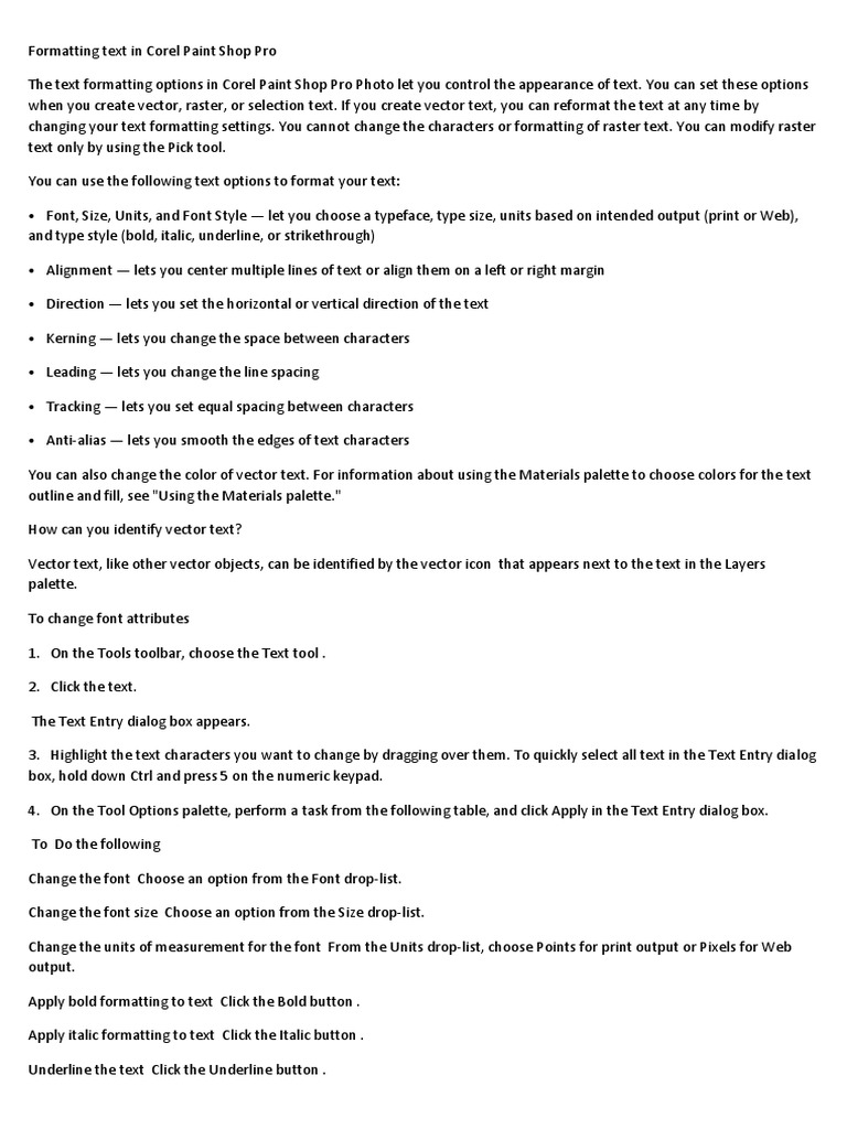Formatting Textual Elements in Corel Paint Shop Pro: A Comprehensive ...