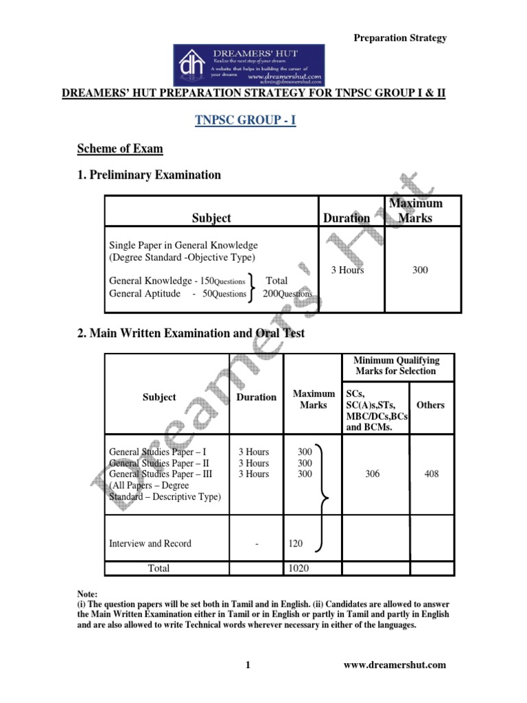 TNPSC Group 1 Exam Pattern Overview | PDF | Test (Assessment) | Science