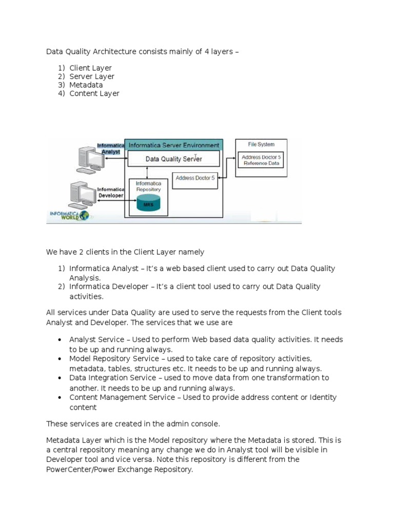 IDQ Notes | Metadata | Data Quality