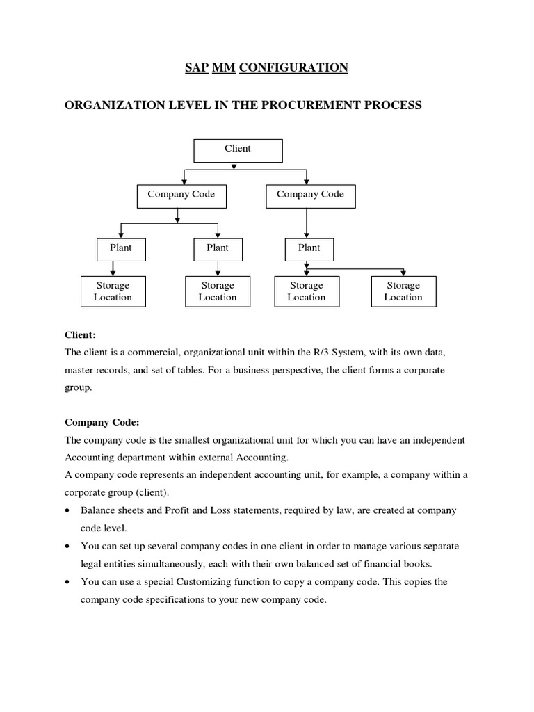 SAP MM CONFIGURATION ORGANIZATIONAL LEVELS | PDF | Warehouse | Inventory