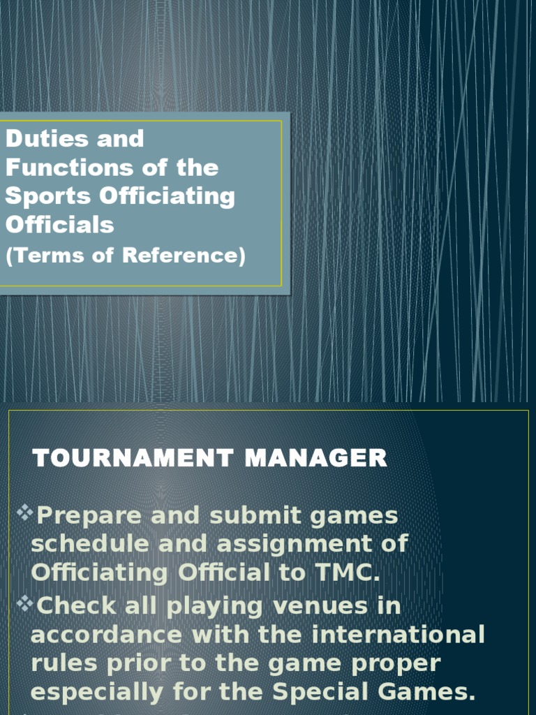 Roles of Sports Officiating Officials | PDF | Government | Government ...