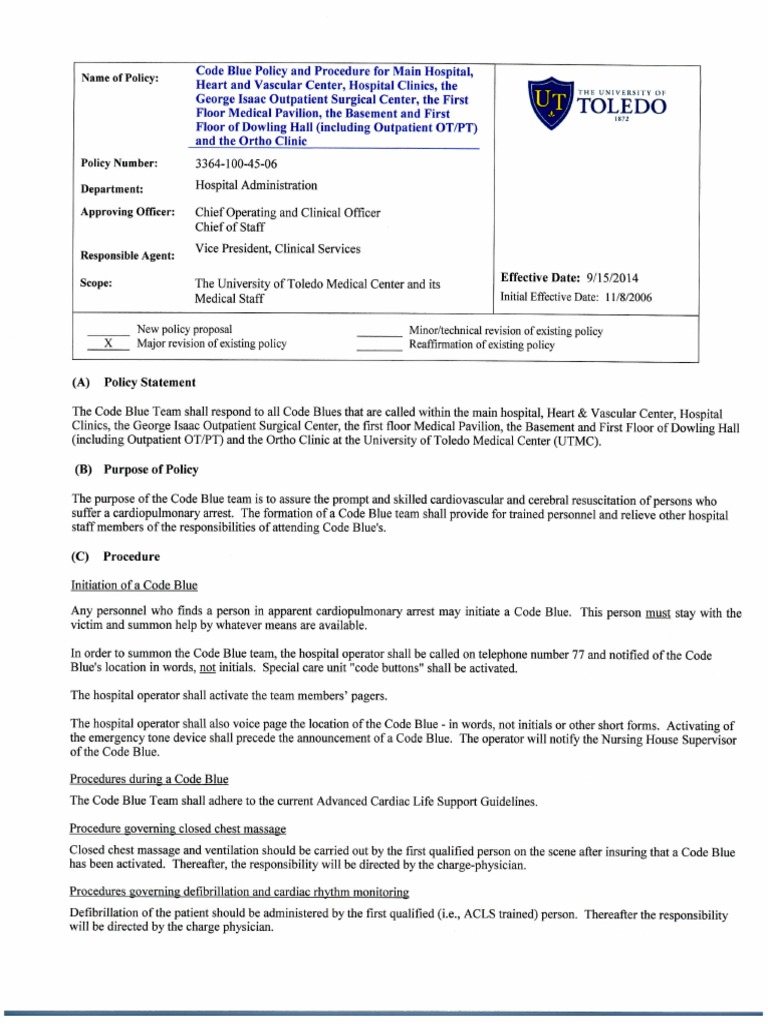 Code Blue Team Structures and Roles | Download Free PDF | Patient | Nursing