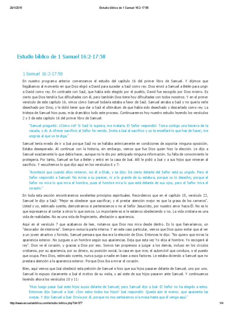 Estudio Bíblico de 1 Samuel 16-2-17_58 | Goliat | David