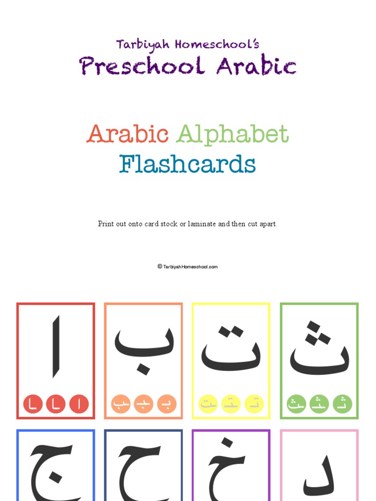 Arabic Alphabet Flashcards