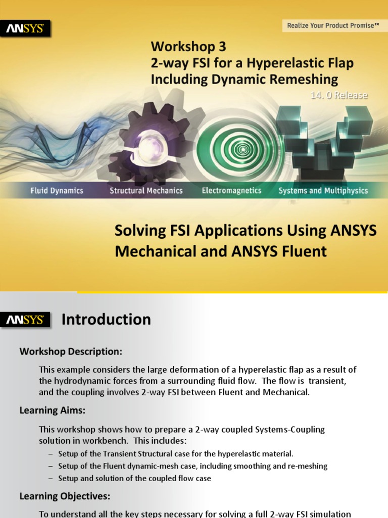 Fluent-Fsi 14.0 ws3 Hyperelastic Flap Part1 | PDF | Turbulence | Finite Element Method