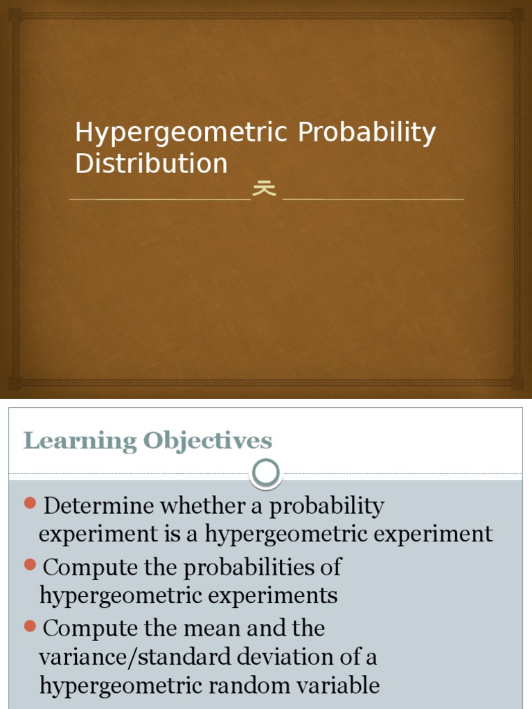Hypergeometric Probability Distribution Pdf Probability