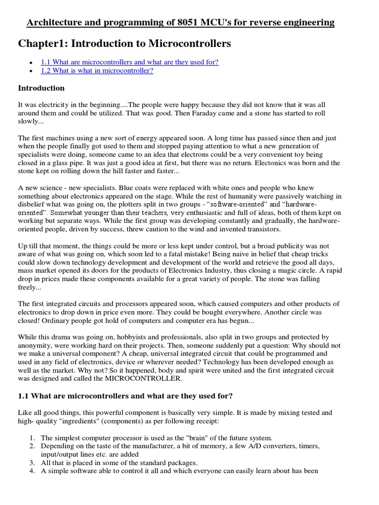 8051 MCU Architecture for Reverse Engineering | PDF | Microcontroller | Central Processing Unit