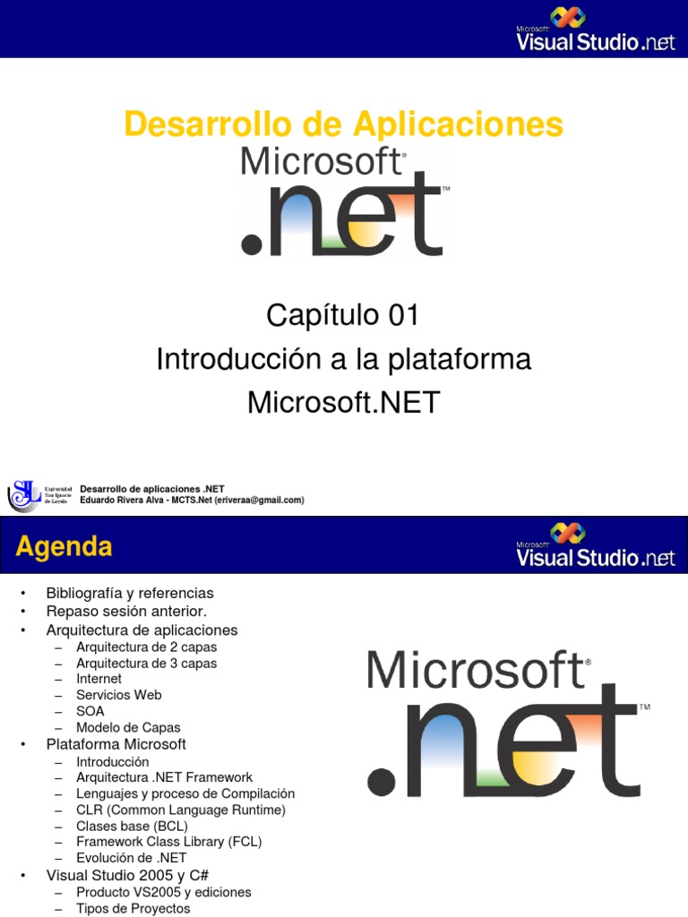 Sesión 01 - Introducción a NET | .NET Framework | Software de Microsoft