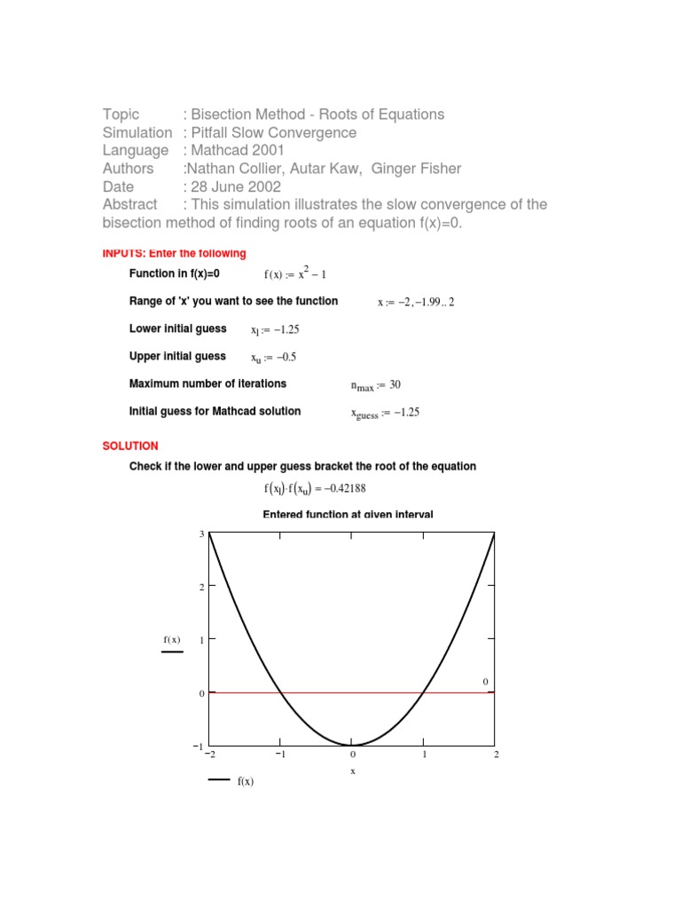 Bisection Methode | PDF | Mathematical Analysis | Mathematical Concepts