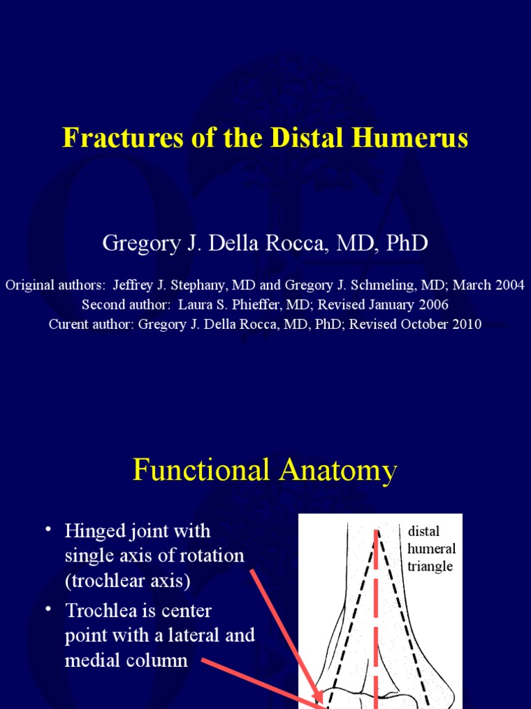 FX of Distal Humerus | PDF | Elbow | Anatomical Terms Of Motion