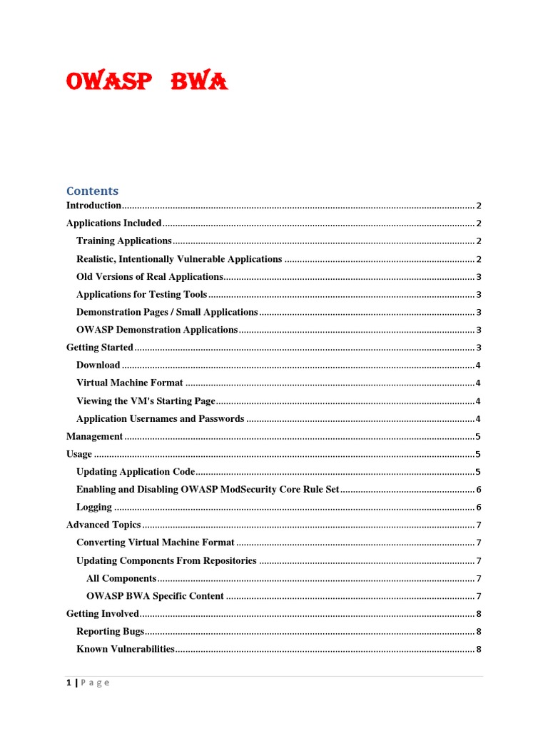 Owasp Bwa | PDF | Virtual Machine | Web Application