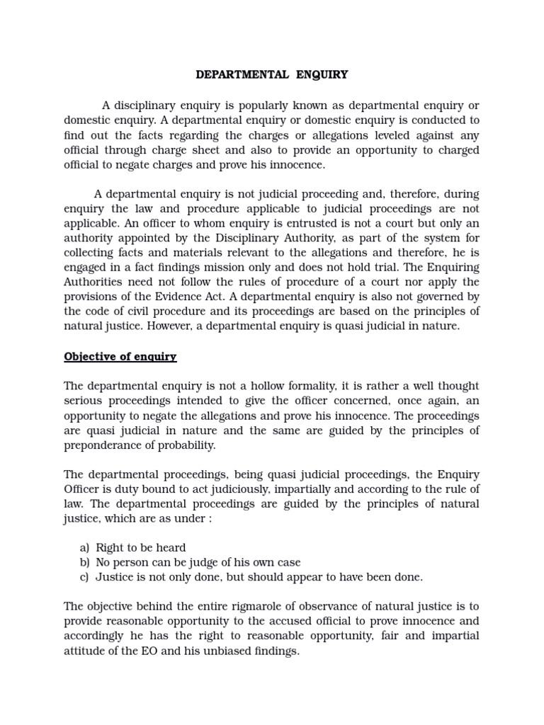 Departmental Enquiry - Scribd | PDF Departmental Enquiry - Scribd | PDF