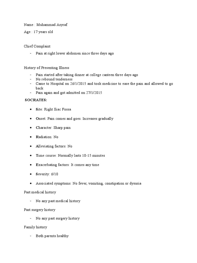 Acute Appendicitis Case Report | PDF | Gastroenterology | Health Sciences